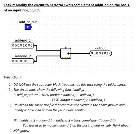 Use Logism PleaseTask 2 Modify The Circuit To Chegg Com