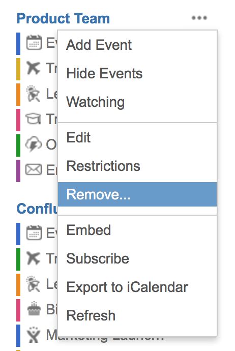 Delete Or Remove A Calendar Confluence Cloud Atlassian Support