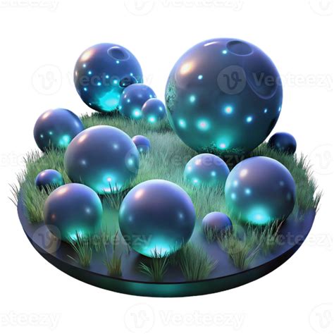 Stunning Vintage A Field Of Glowing Bioluminescent Orbs Floating In A Dark Ethereal Space In