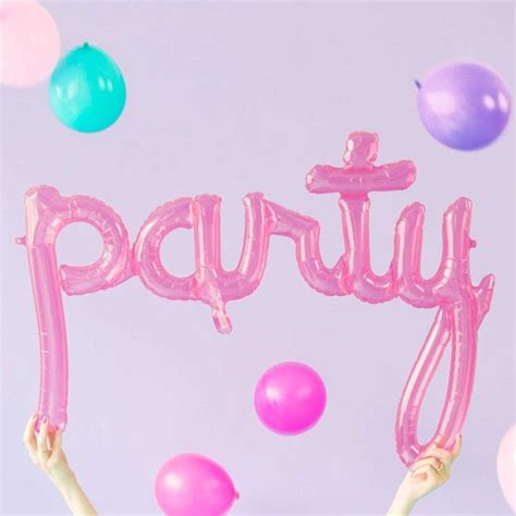 Pink Party Script Balloon Party Décor Birthday Balloons Etsy
