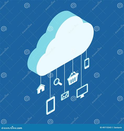 Modern 3d Flat Design Isometric Concept Cloud Service Hosting Stock