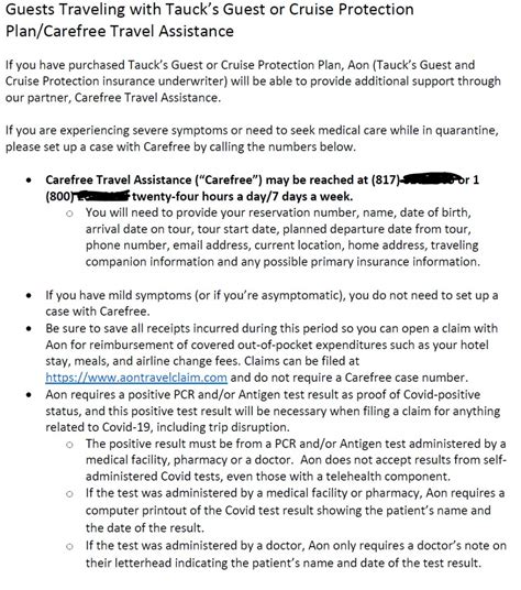 Tauckaon Travel Insurance Problem — Tauck Community