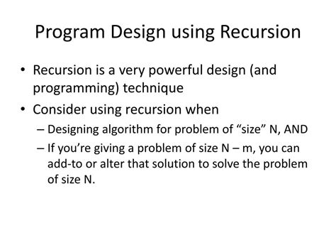 Ppt Mastering Program Design With Recursion Powerpoint Presentation