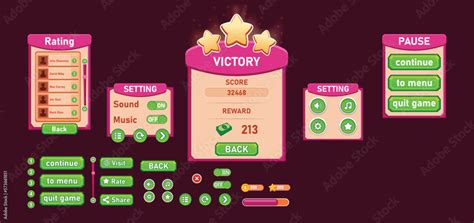 List Of Mobile Games Game Ui Kit User Interface Ui Ux Stock Vector Adobe Stock
