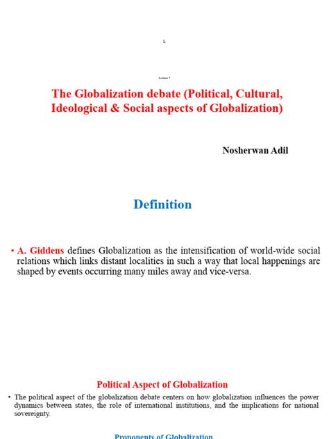 7 The Globalization Debate Political Cultural Ideological And Social