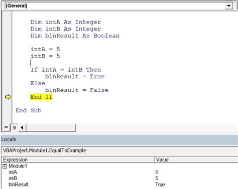 Vba Not Equal To Greater Than Or Equal To And Other Comparison Operators