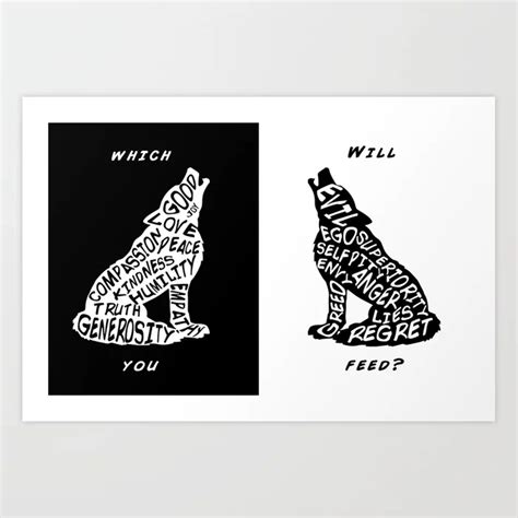 The One You Feed Two Wolves Legend Art Print By Geekygamergirls Artofit