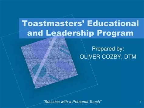 Ppt Toastmasters Educational And Leadership Program Powerpoint