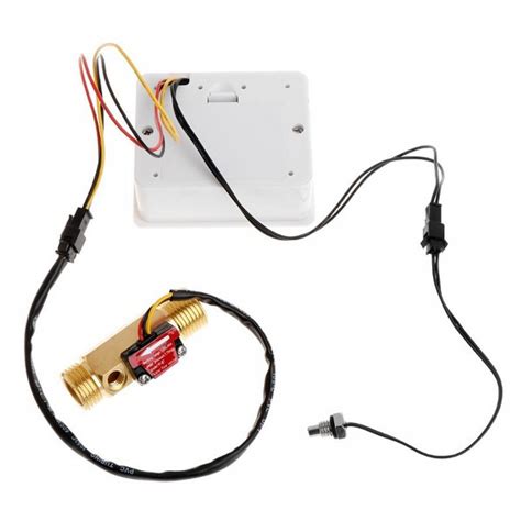 Digital Lcd Display Water Flow Sensor Meter Temperature Time Record With G Flow Sensor