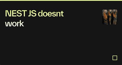 Nest Js Doesnt Work Codesandbox