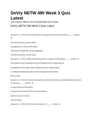 DeVry NETW Week Quiz Latest Docx DeVry NETW Week Quiz Latest Just Click On Below