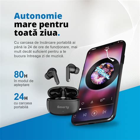 Безжични аудио слушалки Smarty® Buds F4 безжични калъф за зареждане Anc Enc технология за