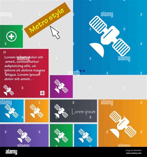 Satellite Icon Sign Buttons Modern Interface Website Buttons With