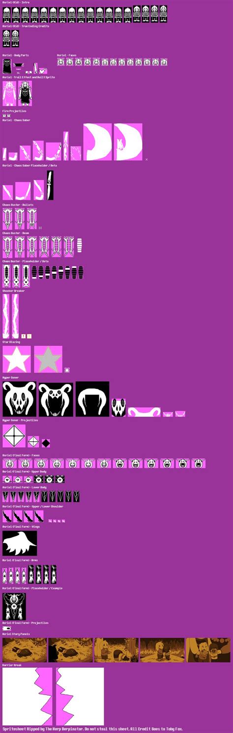Undertale Pixel Art Asriel Dreemurr Sprite Sheet