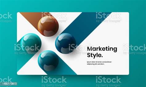 간단한 3d 공 웹 사이트 개념입니다 화려한 배너 디자인 벡터 일러스트 레이 션입니다 디자인에 대한 스톡 벡터 아트 및 기타