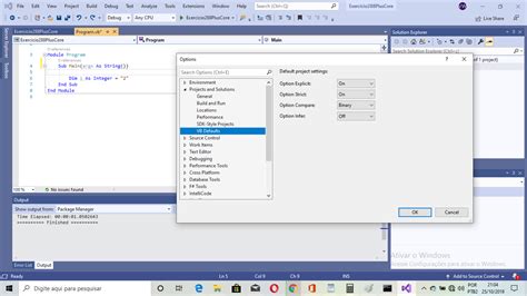 Global Vb Defaults Settings Wont Be Applied To Newly Created Vbnet Net Core 3 Console