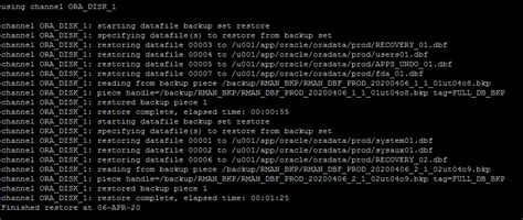 Performing Oracle Database Point In Time Recovery Using Rman Set Until Time