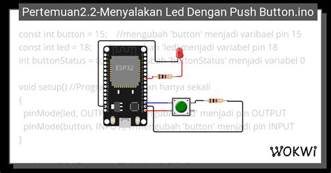 Pertemuan22 Menyalakan Led Dengan Push O Wokwi Esp32 Stm32