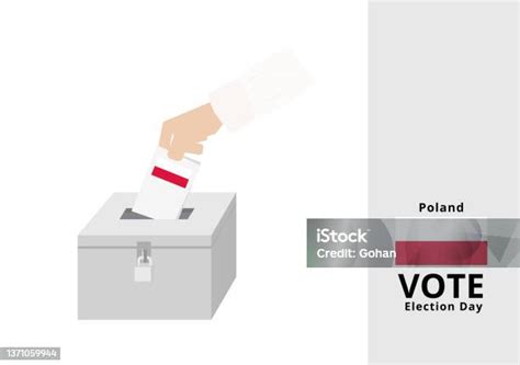 폴란드 남자 유권자 국기 벡터와 선거 상자에 투표를 삭제 Referendum에 대한 스톡 벡터 아트 및 기타 이미지