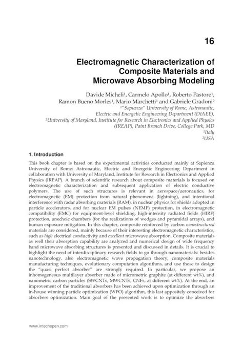 Pdf Electromagnetic Characterization Of Composite Materials · Electromagnetic