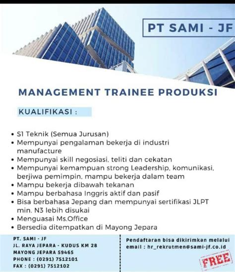 Lowongan Kerja Pt Sami Jf Departemen Perencanaan Wilayah Dan Kota