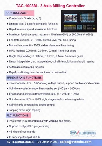 Tomatech Black TAC 1003M Series 3 Axis CNC Milling Controller At Rs 65300 In Chennai