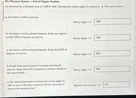 Solved The Monetary System End Of Chapter ProblemAn Chegg Com