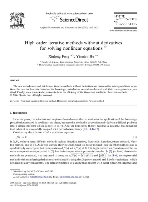 Pdf High Order Iterative Methods Without Derivatives For Solving