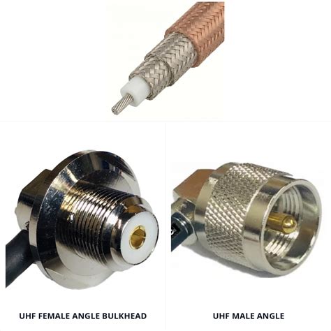 Uhf Female Angle Bulkhead To Uhf Male Angle Rg400 Cable 50 Ohm Rf