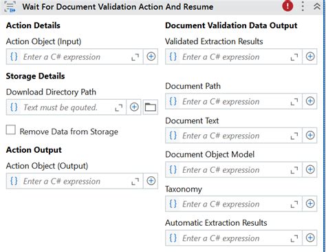 How To Store Create Document Validation Action Output Activities