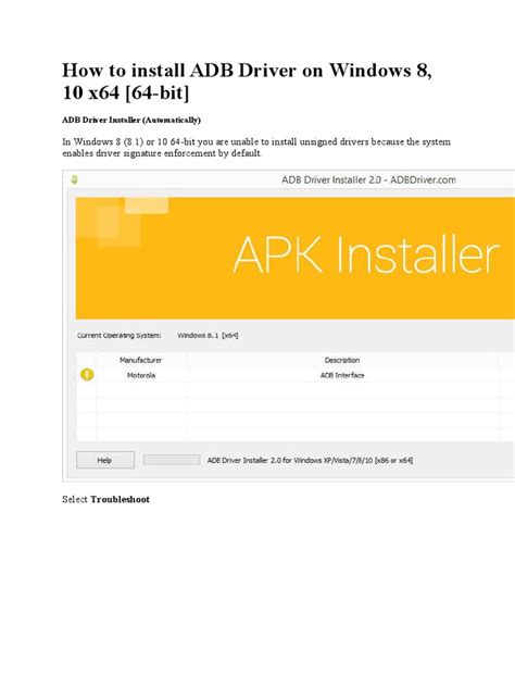 How To Install Adb Driver On Windows 8 10 X64 64 Bit Pdf