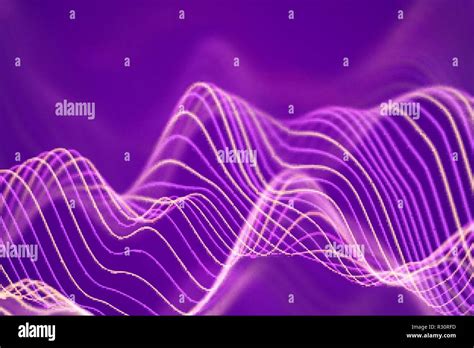 3d Sound Waves Big Data Abstract Visualization Stock Vector Image
