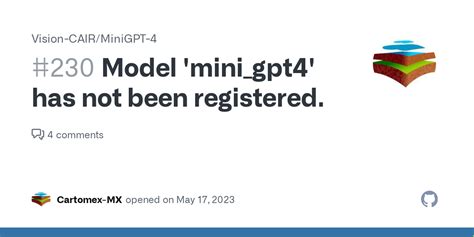 Model Mini Gpt4 Has Not Been Registered Issue 230 Vision CAIR MiniGPT 4 GitHub
