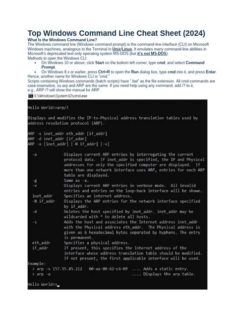 Top Windows Command Line Cheat Sheet Pdf Command Line Interface Computer File