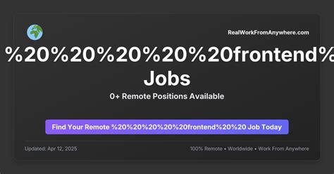 Remote Frontend Jobs Work From Anywhere