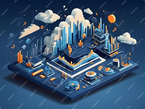 Premium Ai Image Isometric Data Visualization Illustration