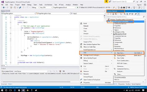 Page Navigation Between Two Pages In Xamarin Forms Using Visual Studio