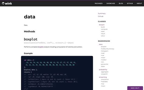 sausages and hamburgers menus in winkjs jsdoc theme
