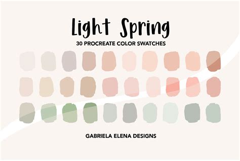 Light Spring Procreate Color Palette Graphic By Gabrielaelenadesigns Creative Fabrica