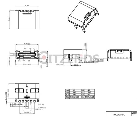 50pcs Lot Usb Típus C 6pin Smt Aljzat Csatlakozó Usb 31 Típus C Női
