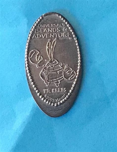 Mr Krabs Spongebob Universal Studios Florida Elongated Smashed Pressed