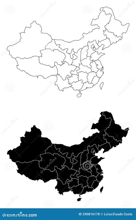 China Administrative Maps Stock Vector Illustration Of Cartographic