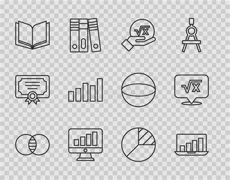 Set Line Mathematics Sets A And B Laptop With Graph Chart Square Root