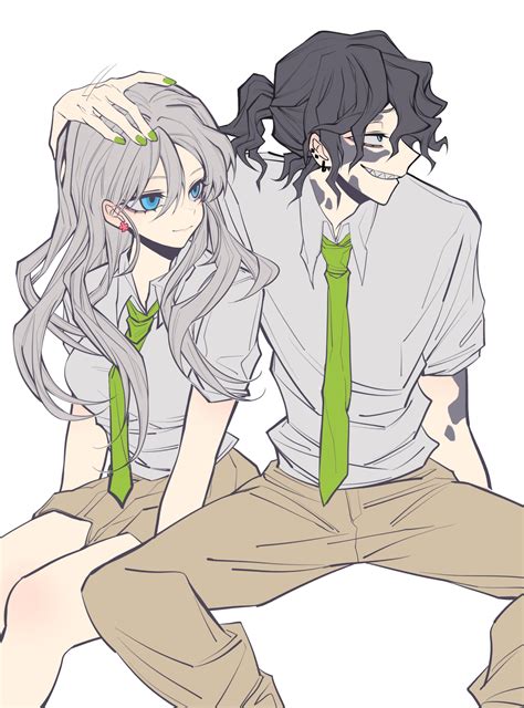 Daki And Gyuutarou Kimetsu No Yaiba And More Drawn By Rand User Cpvm Danbooru