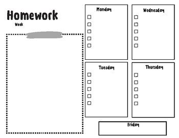 Weekly Homework Assignment Template By 123 Eyes On Ms Lee TPT