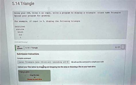 Solved Java Please 514 Triangle Using Your Ide Given N As Input Write A Program To Display A