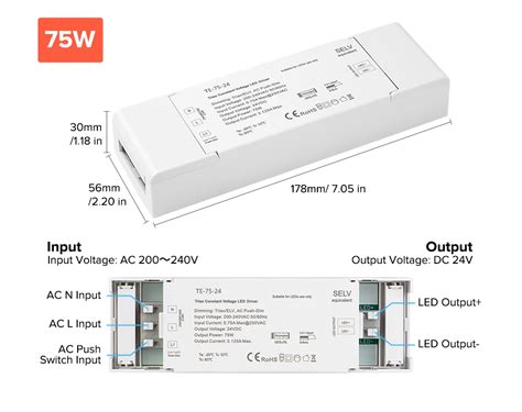 Triac Led Driver Constant Voltage Dimmer Ac200v Ac240v To Dc24v 40w 75