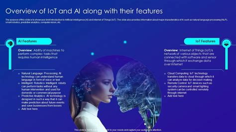 Overview Of IOT And Ai Along With Their Features Merging AI And IOT PPT Slide