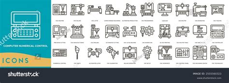 Computer Numerical Control Icon Cnc Machine Stock Vector Royalty Free