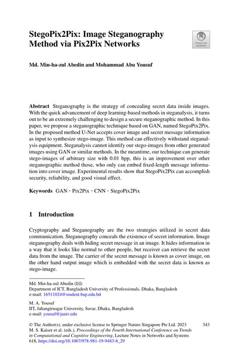 Pdf Stegopix2pix Image Steganography Method Via Pix2pix Networks
